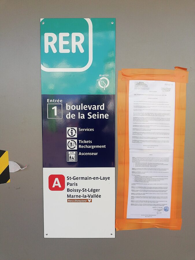 RER A train at Nanterre station Paris