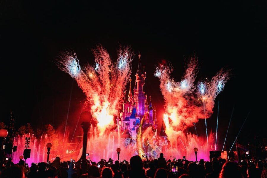 Fireworks over Sleeping Beauty Castle Disneyland Paris