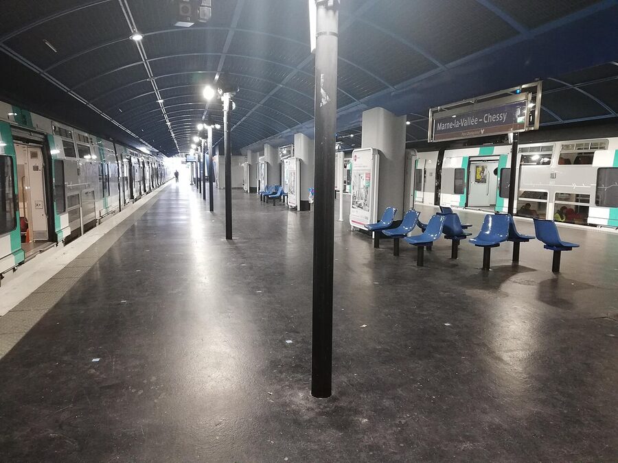Marne-la-Vallee Chessy RER A station near Disneyland Paris