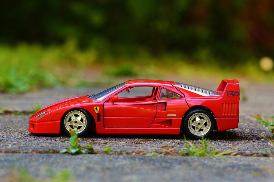Red Ferrari sports car automobile model