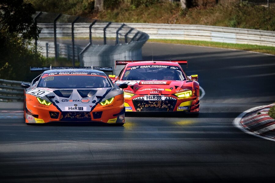 Lamborghini race car on track motorsport racing