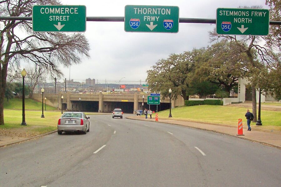 Elm Street triple underpass at Dealey Plaza Dallas