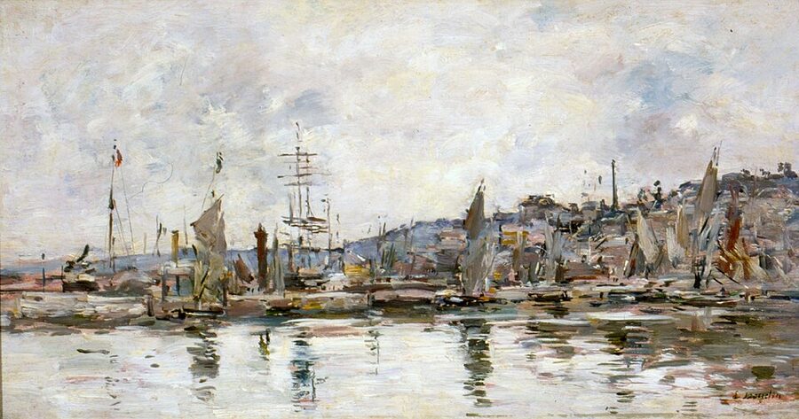 Eugene Boudin Honfleur harbour painting