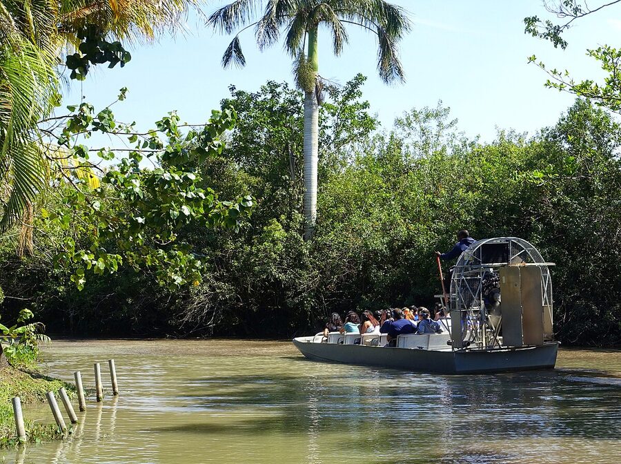 Airboat tour at the Everglades Alligator Farm in Florida City Florida