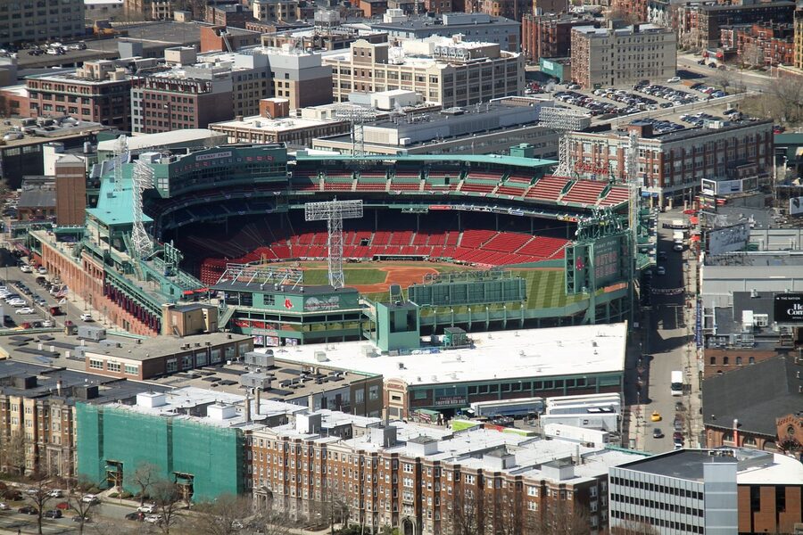 Fenway Park aerial view Boston Back Bay