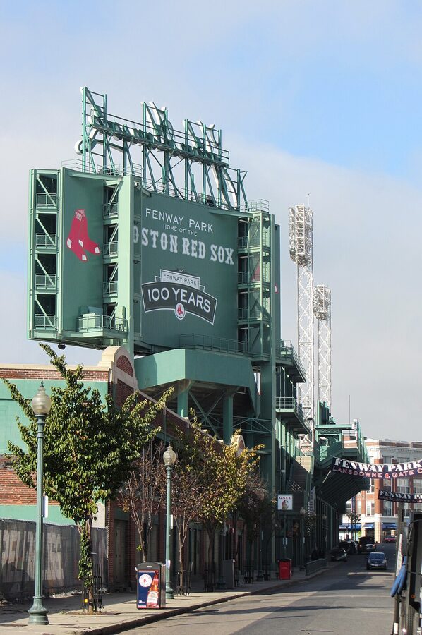 Fenway Park Lansdowne Street Boston green wall exterior