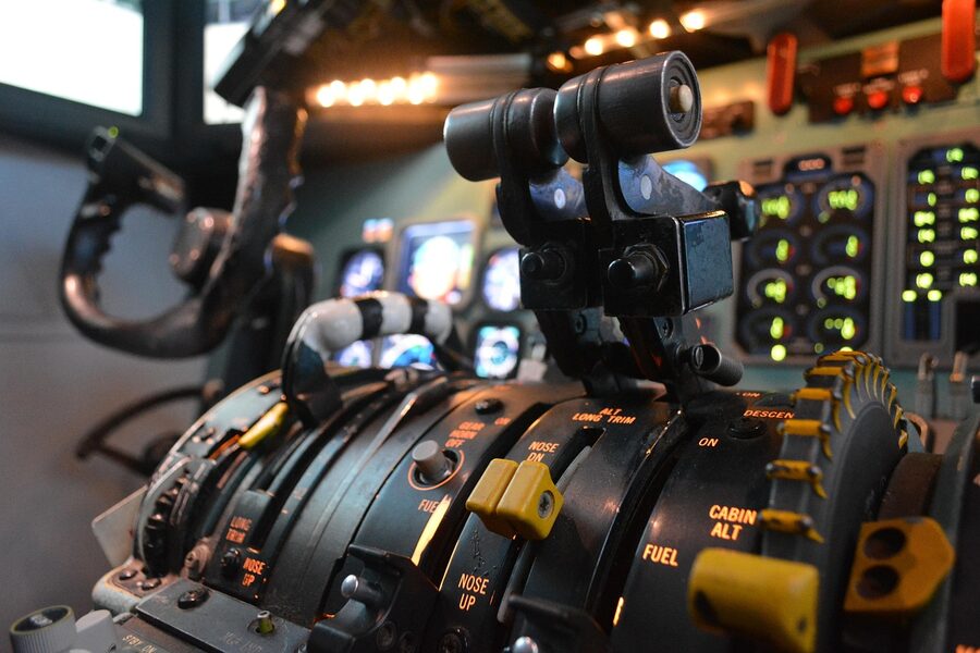 Flight simulator aviation cockpit controls