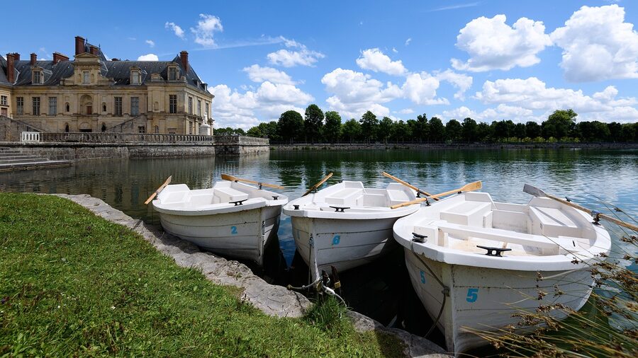 Rowboat on the carp pond at Fontainebleau