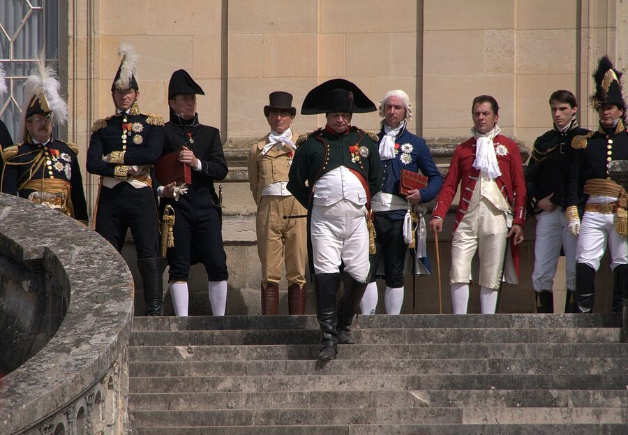 Bicentenary reenactment of Napoleon's farewell at Fontainebleau