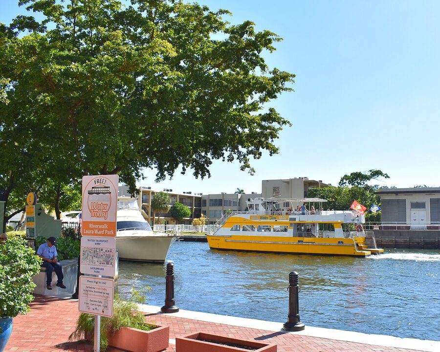 Fort Lauderdale Water Taxi passing Ellis Point on the Tarpon River