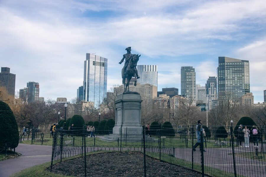George Washington equestrian statue in Boston Public Garden