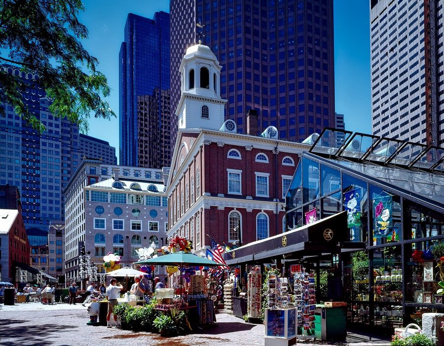 Faneuil Hall historic landmark in downtown Boston