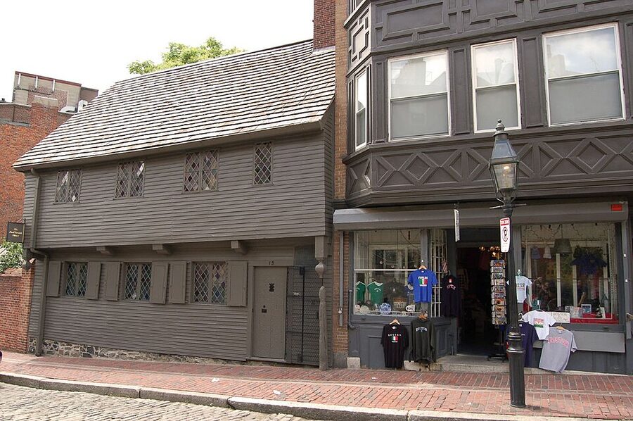Paul Revere House wooden colonial home in Boston North End