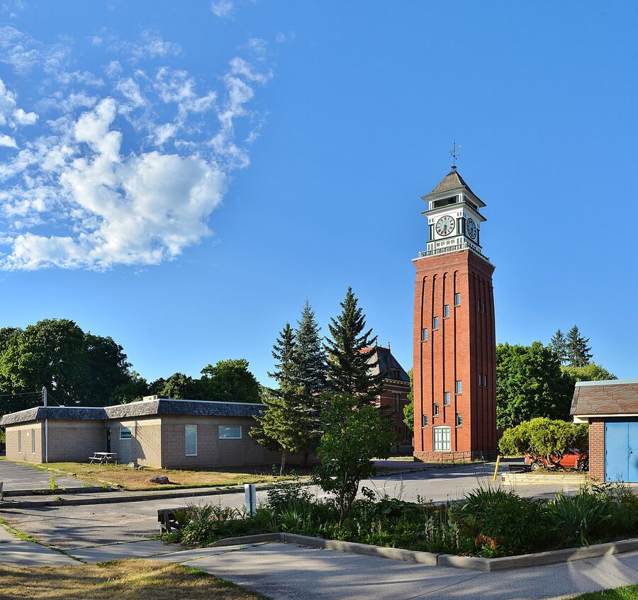 Gananoque Clock Tower landmark in Ontario
