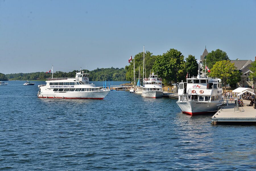 Gananoque cruise boats at the marina