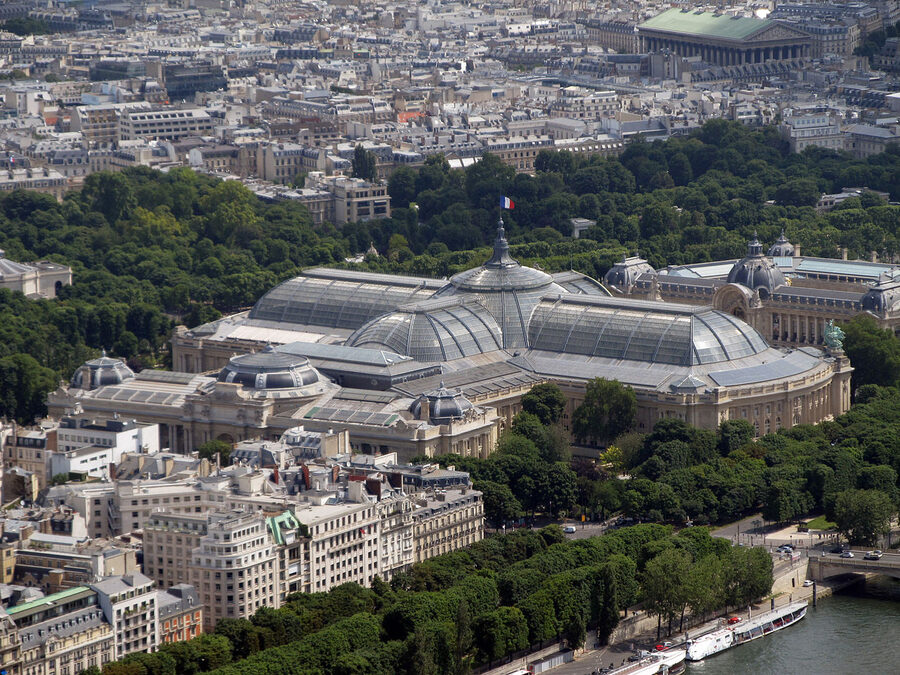 Grand Palais and Petit Palais seen from the Eiffel Tower in Paris