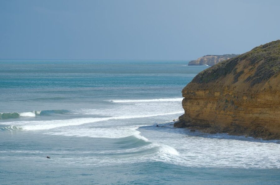Waves crashing at Bells Beach Victoria Australia