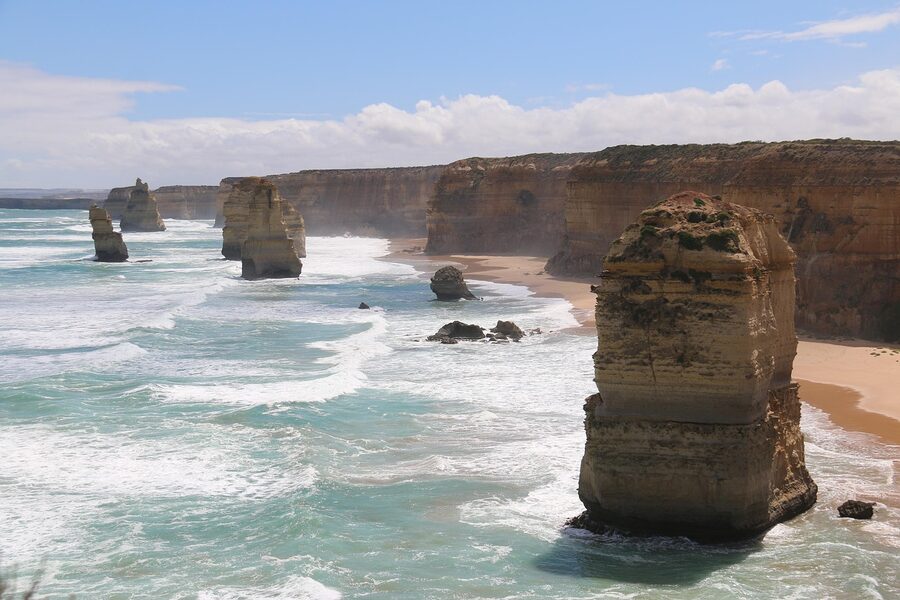Twelve Apostles under blue sky