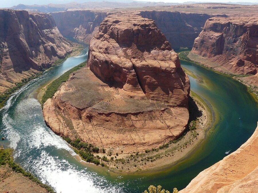 Classic view of Horseshoe Bend Page Arizona with Colorado River