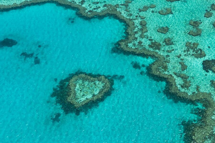 Heart Reef aerial Great Barrier Reef Australia