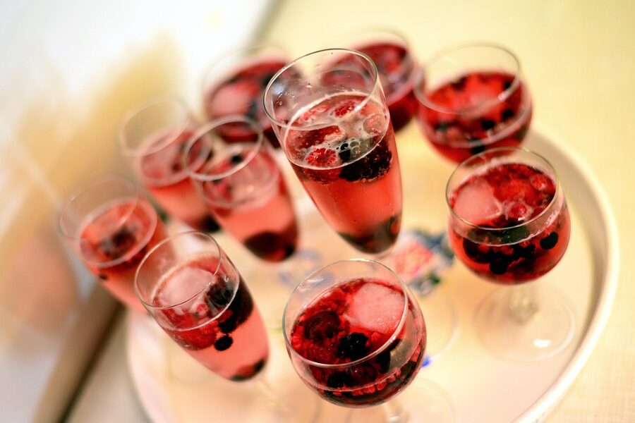 Champagne glasses for celebration toast