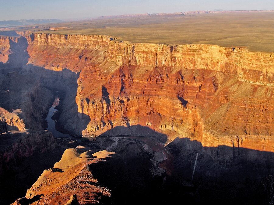 Grand Canyon aerial view showing canyon depth and formations