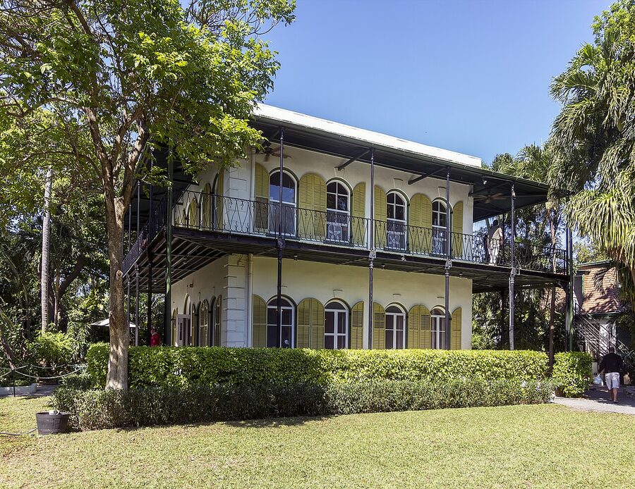 Ernest Hemingway House exterior on Whitehead Street, Key West
