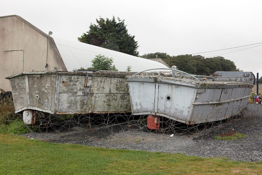 Higgins boat LCVP landing craft vehicle personnel on museum display
