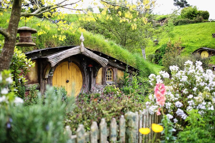 Hobbiton Shire countryside in Matamata New Zealand