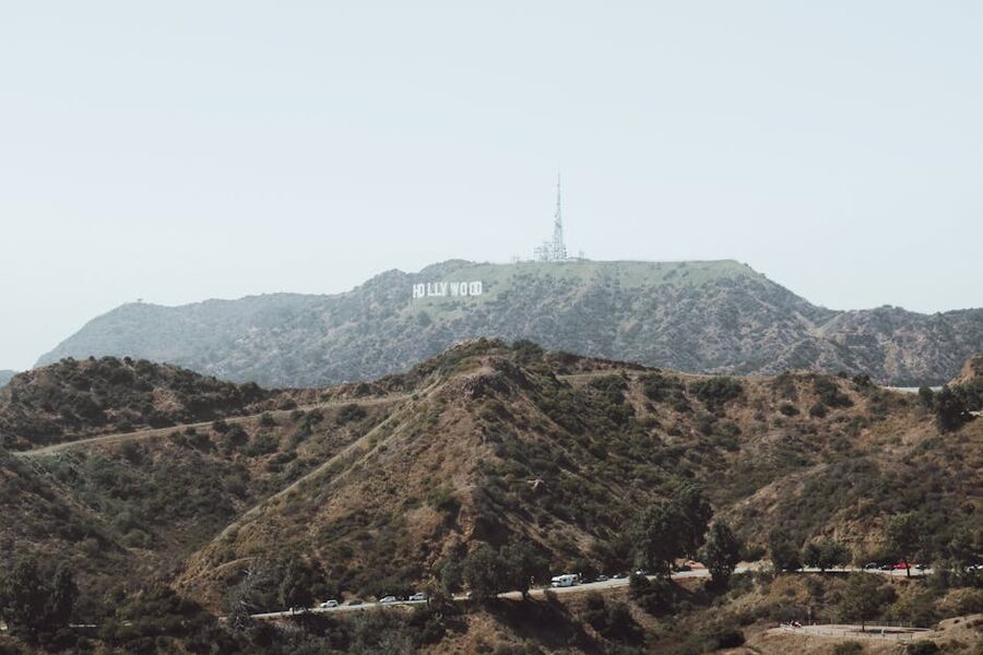 Panoramic view of the Hollywood Sign from Griffith Park