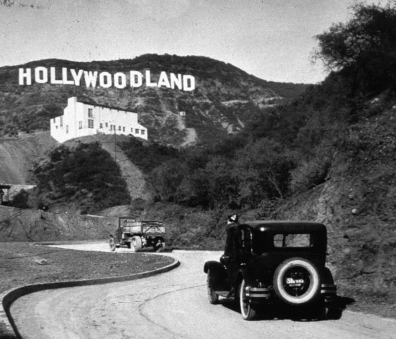 Original 1923 Hollywoodland sign on the Los Angeles hillside