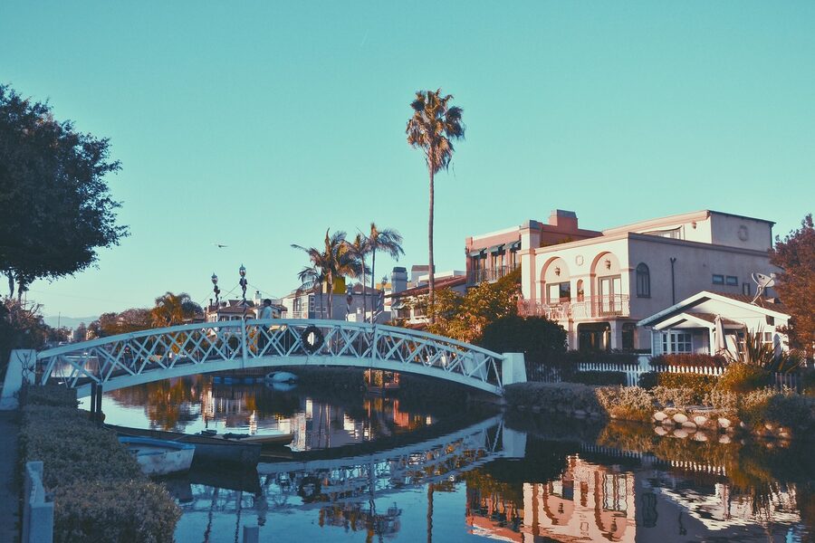 Venice Beach canal-front houses in Los Angeles