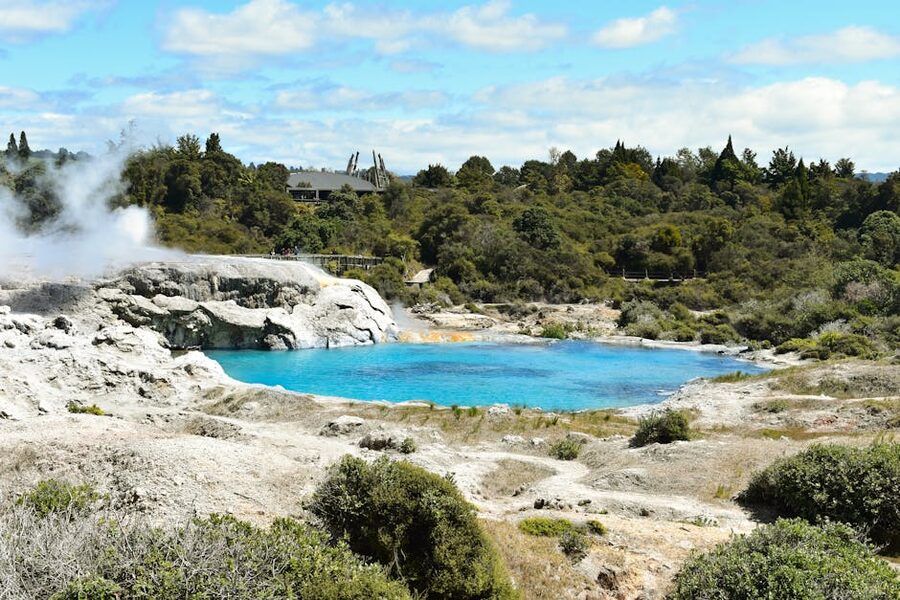 Rotorua lake geothermal landscape New Zealand
