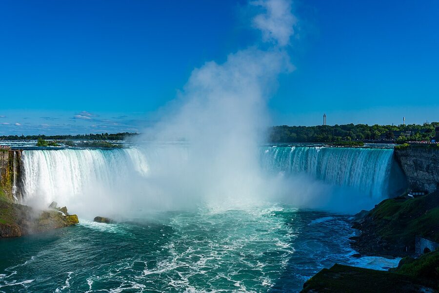 Horseshoe Falls close view from the Canadian promenade