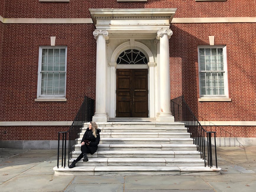 Historic Philadelphia building steps Old City