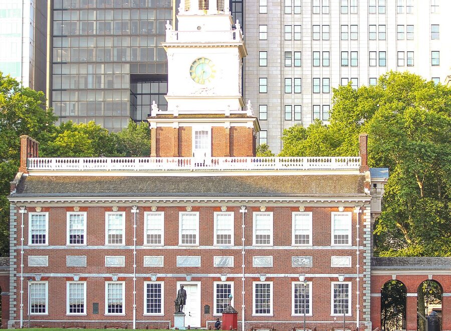 Historic buildings on Independence Mall Philadelphia