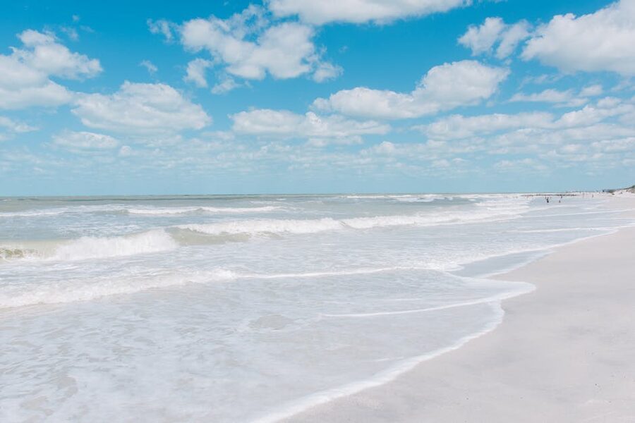 Waves on St Pete Beach on a sunny day