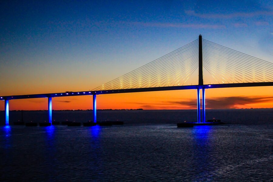 Sunshine Skyway Bridge from St Petersburg