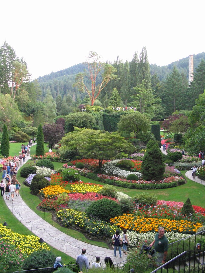 Sunken Garden wide view Butchart Gardens Victoria BC