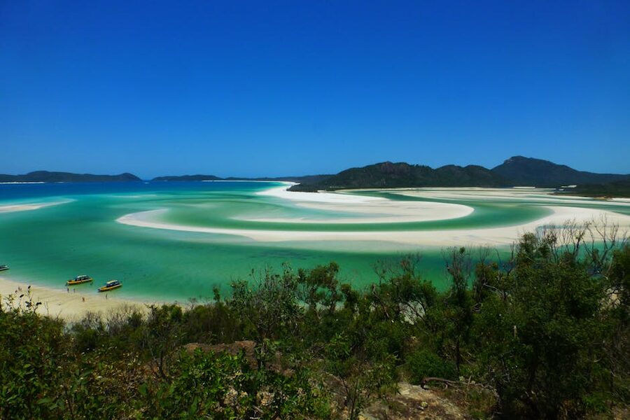 Aerial view of Whitehaven Beach in the Whitsunday Islands