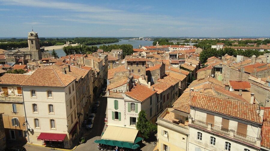 Arles rooftop panorama city view Provence