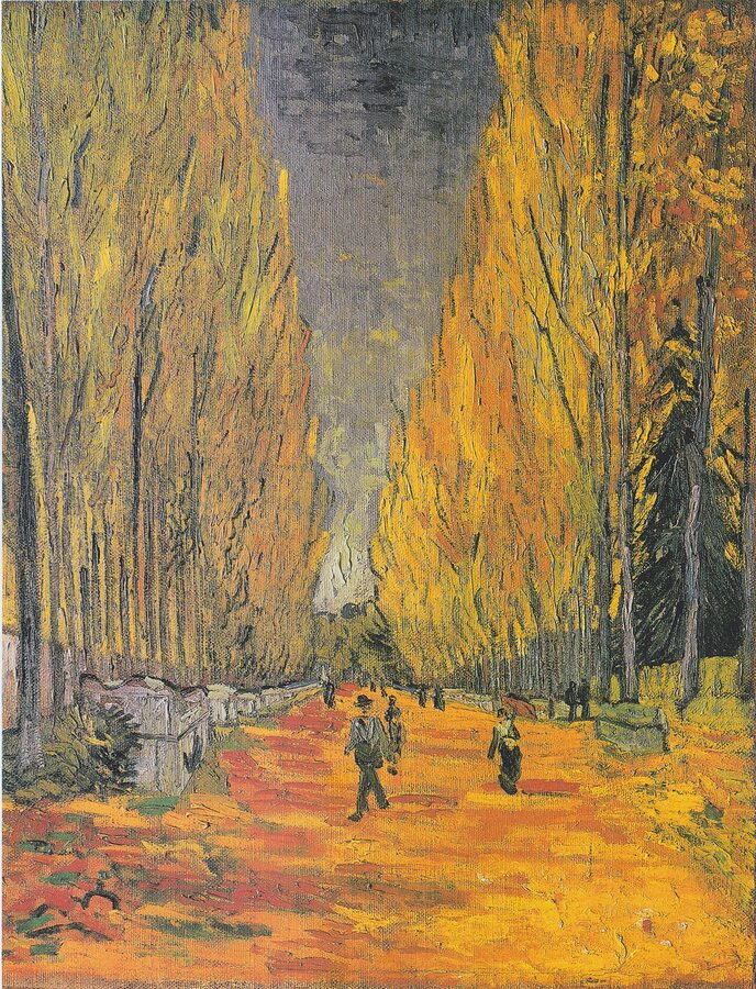 Van Gogh painting Les Alyscamps Allee in Arles 1888