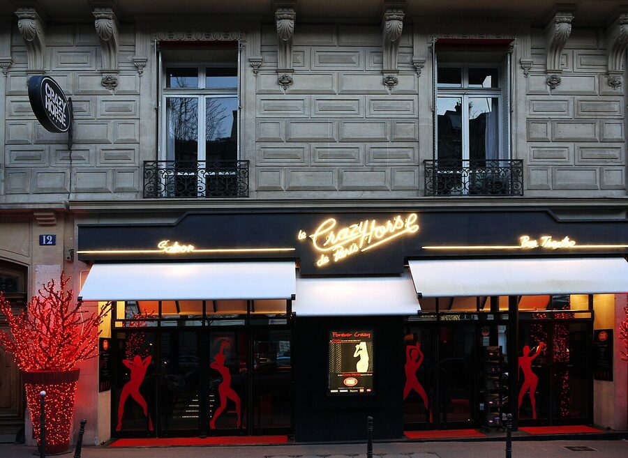 Crazy Horse Saloon entrance on Avenue George V Paris