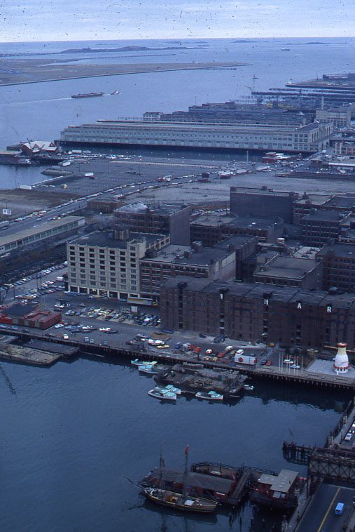 Boston waterfront with the Boston Tea Party Museum visible
