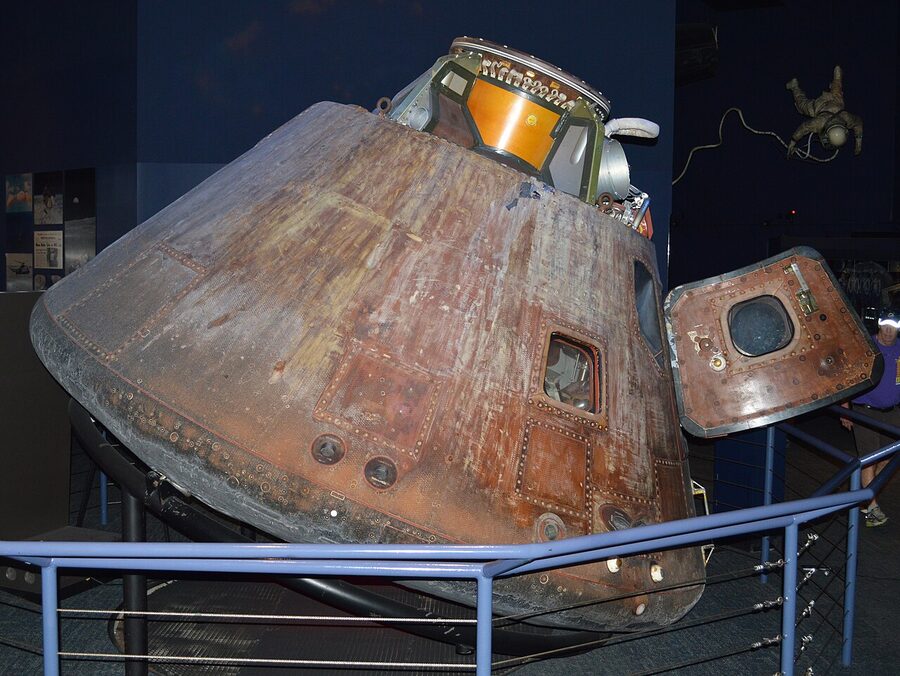 Apollo 17 Command Module America on display in Starship Gallery at Space Center Houston