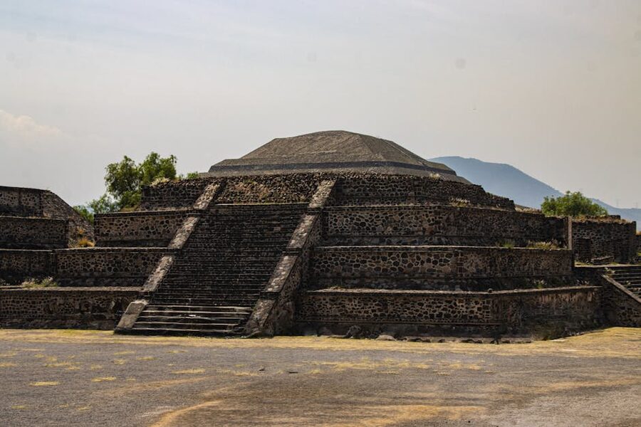 Stone pyramid inside the Ciudadela complex at Teotihuacan