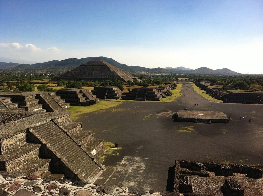 Aerial-style view of the Pyramid of the Sun at Teotihuacan