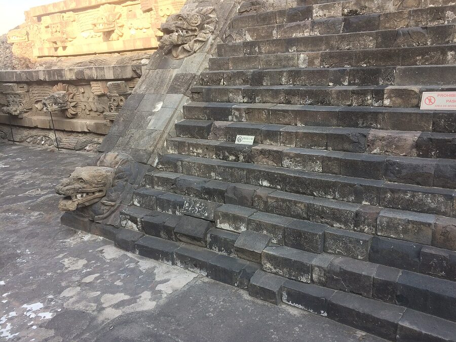 Carved head of Quetzalcoatl at Teotihuacan