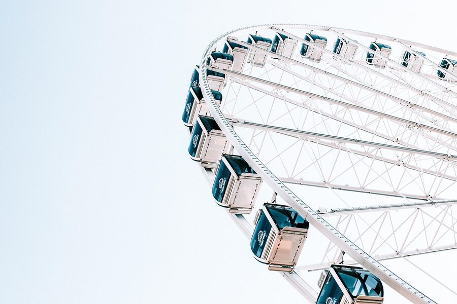 Ferris wheel at amusement park ride daytime