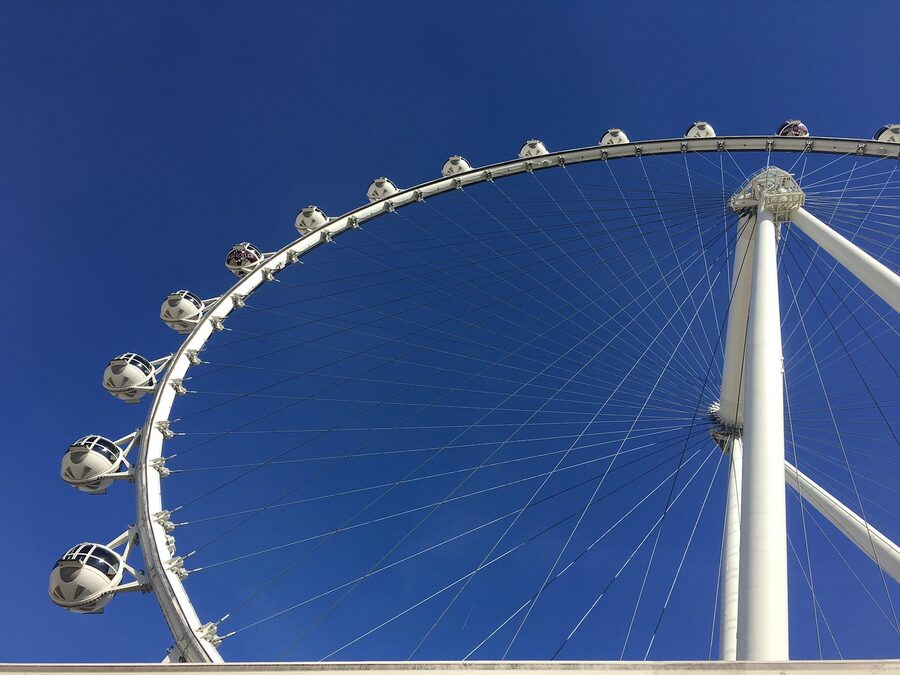 High Roller observation wheel against the sky in Las Vegas